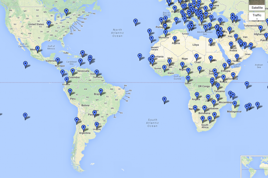 Punaises Virtuelles sur une carte des DXCC… | Archives blog XV4Y, ZL4YY